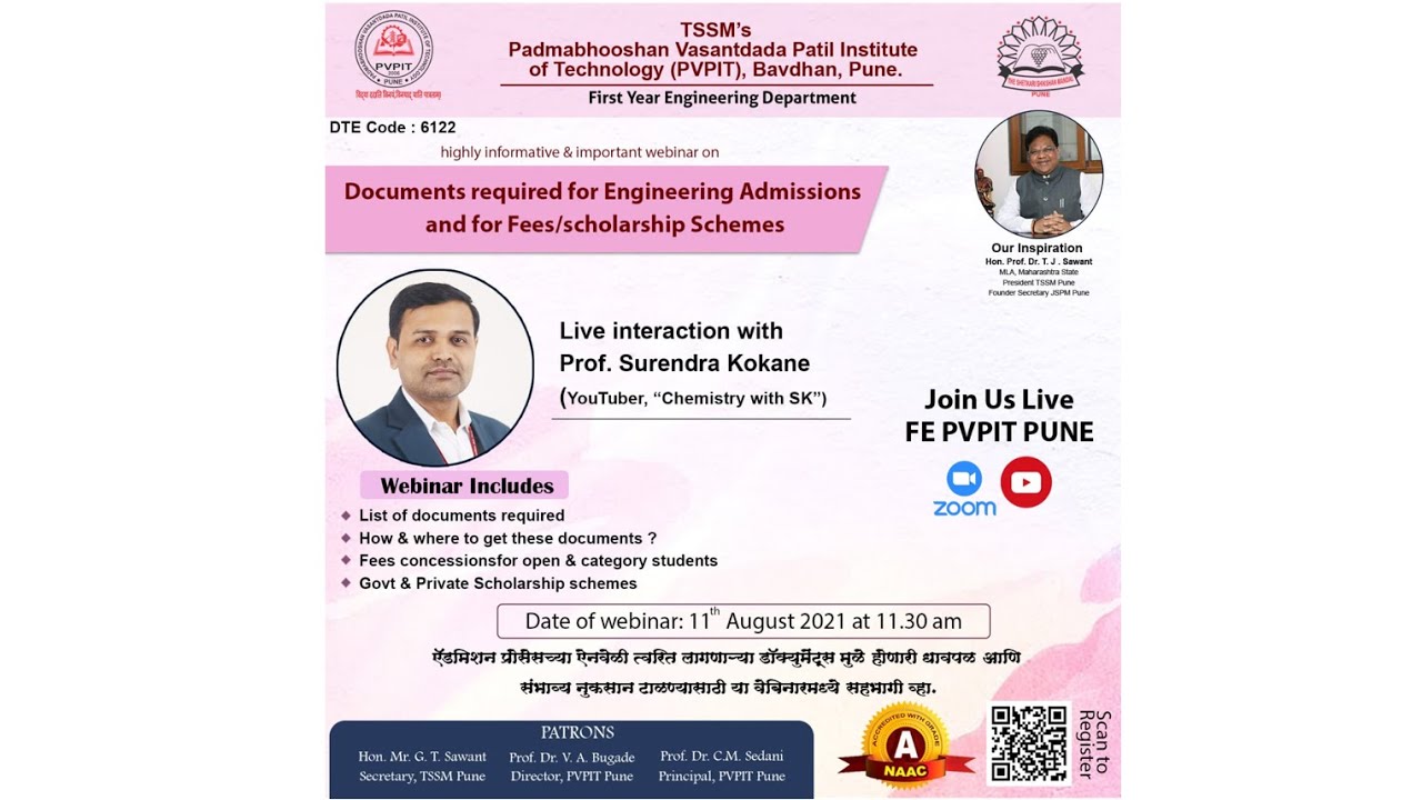 PVPIT Webinar on Required documents for Admissions and fees concessions ...