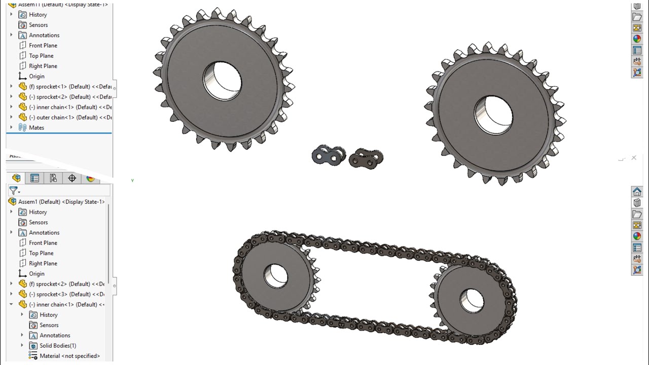 Assembly Chain to Sprocket : Solidworks - YouTube
