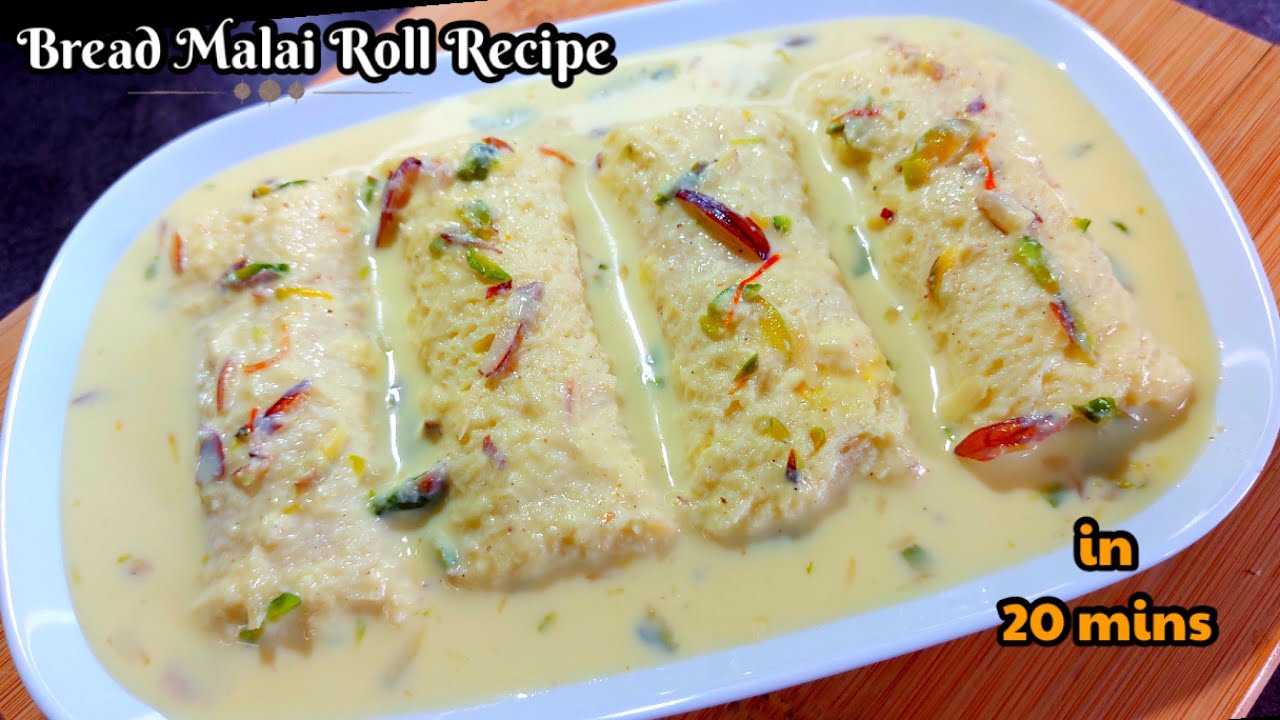 Bread Malai Roll | व्रेड मलाई रोल रेसिपी | Malai Bread Roll| Instant ...