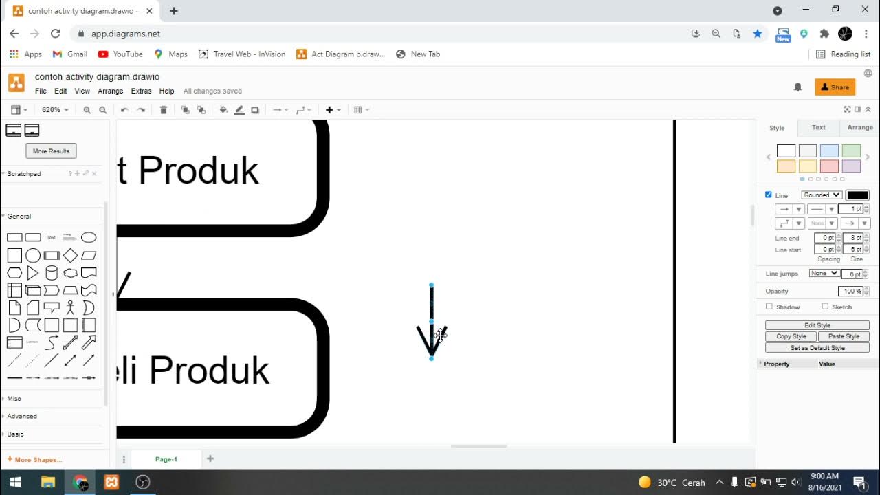 Cara Membuat ACTIVITY DIAGRAM di Draw.io dalam Studi Kasus Proses ...