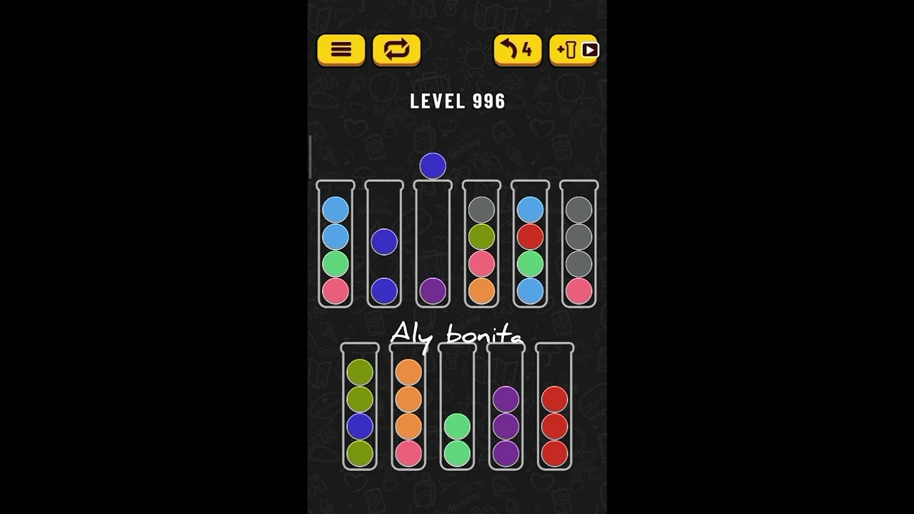 ball sort puzzle level 996 - YouTube
