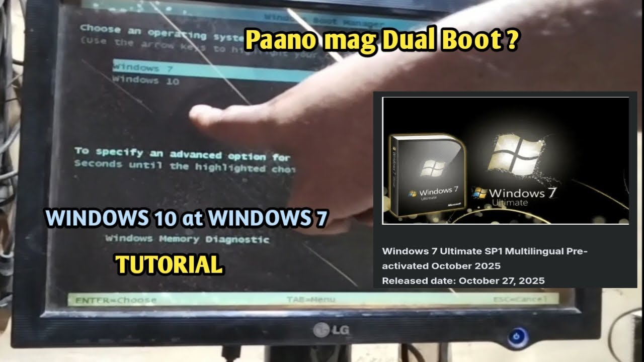Paano mag Dual Boot Operating System "Windows 10 at Windows 7" - YouTube