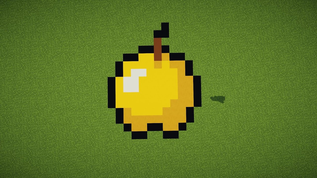 Minecraft Golden Apple Pixel Art - YouTube