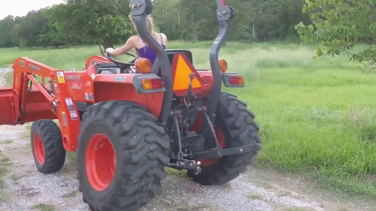 Kubota Tractor Driving Girl - YouTube
