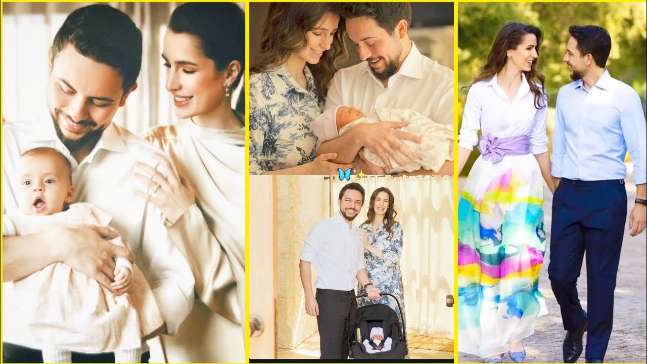 Princess Rajwa and Crown Prince Hussein with their newborn daughter # ...