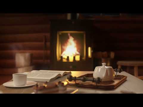 Şömine sesi eşliğinde kahve keyfi