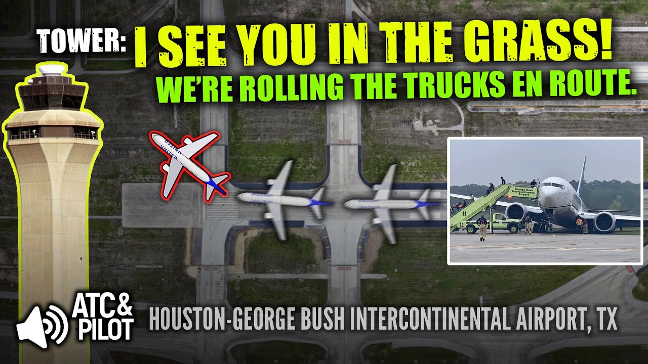 United Flight Veers off Runway on Landing in Houston [ATC Audio] - YouTube