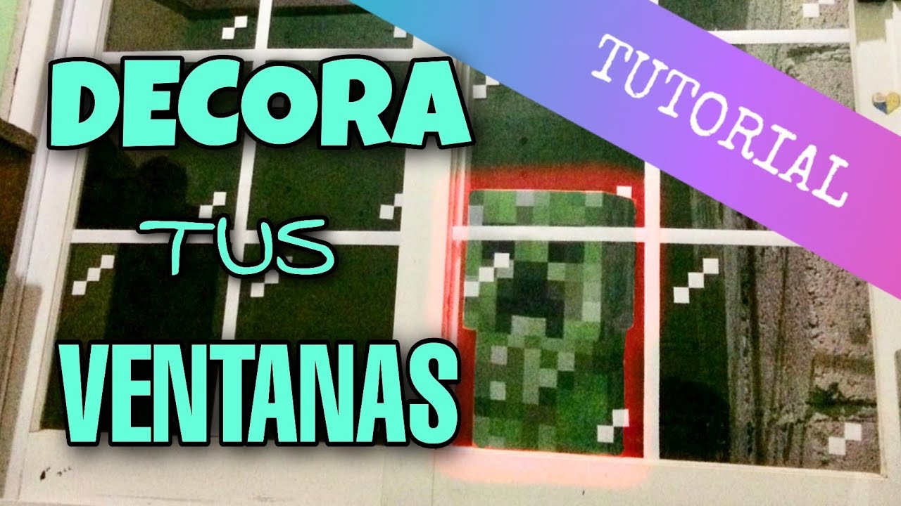 Decorando ventanas estilo Minecraft | con solo papel y cinta adhesiva - YouTube