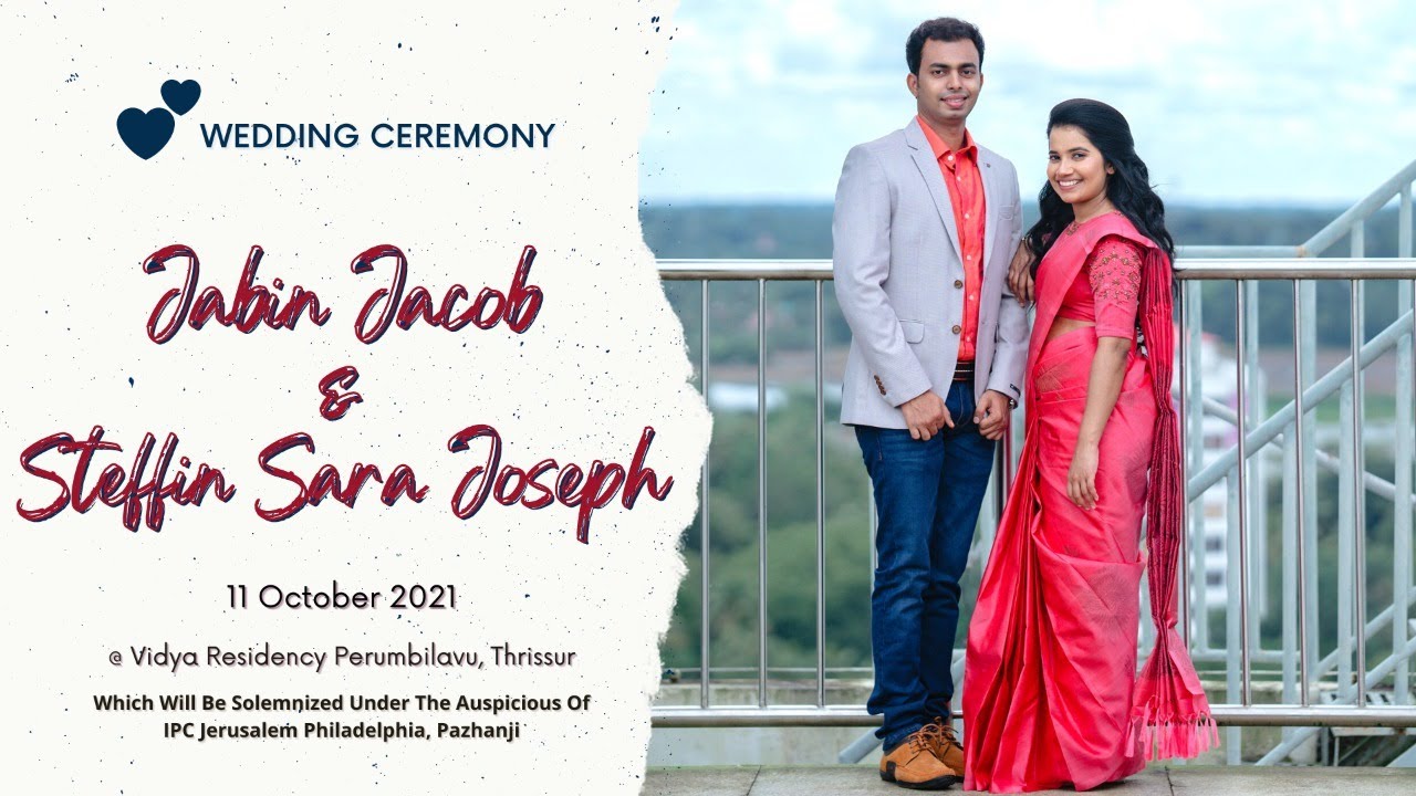 Watch Live Jabin Jacob 💕 Steffin Sara Joseph Wedding Ceremony || 11 Oct ...