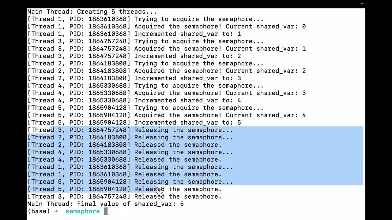 C Programming Tutorial Managing Shared Resources with Semaphores - YouTube