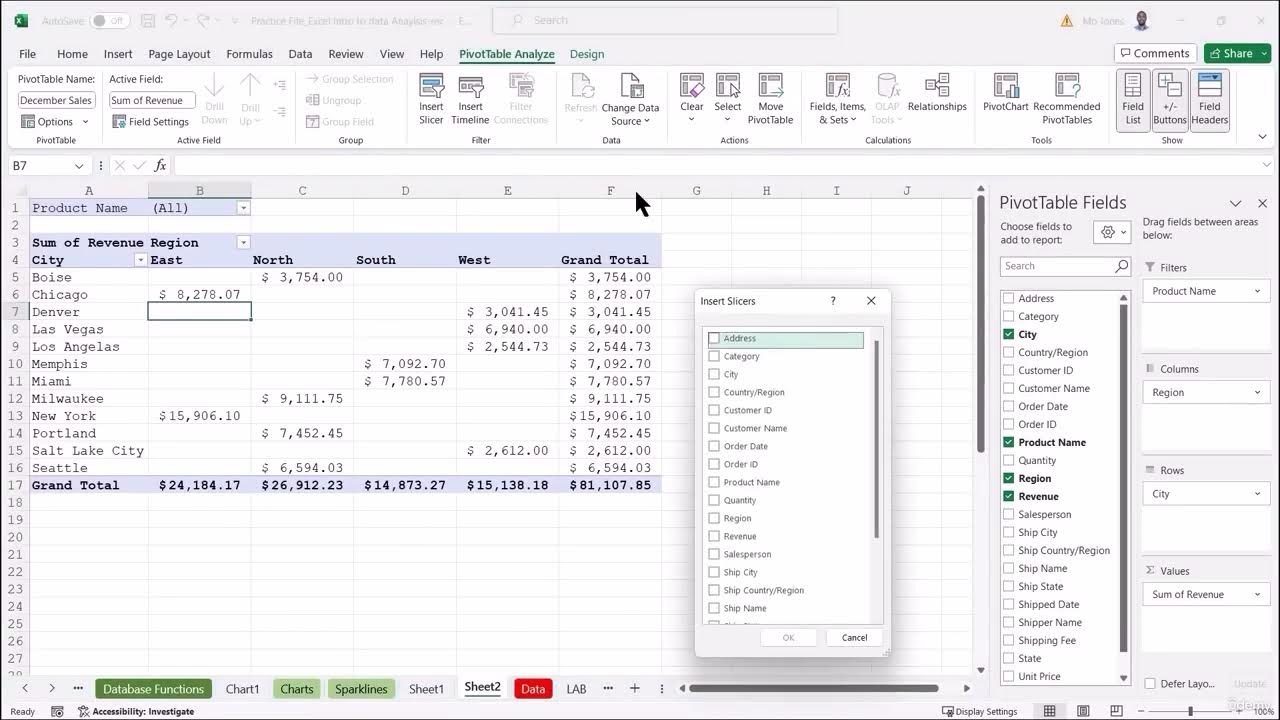 11 Mastering Excel: Filtering Inside Pivot Tables and Pivot Charts | Step-by-Step Tutorial - YouTube