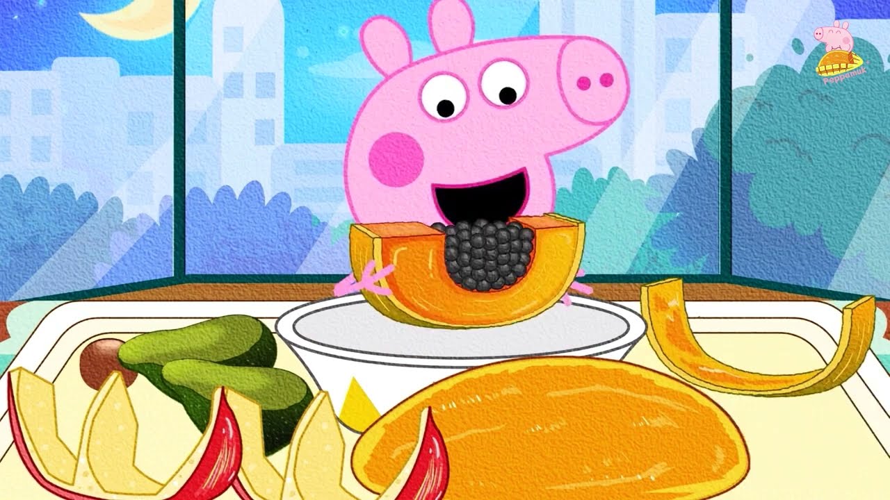 Peppa Pig Mukbang| Give George to eat fruit again, usually eating more ...