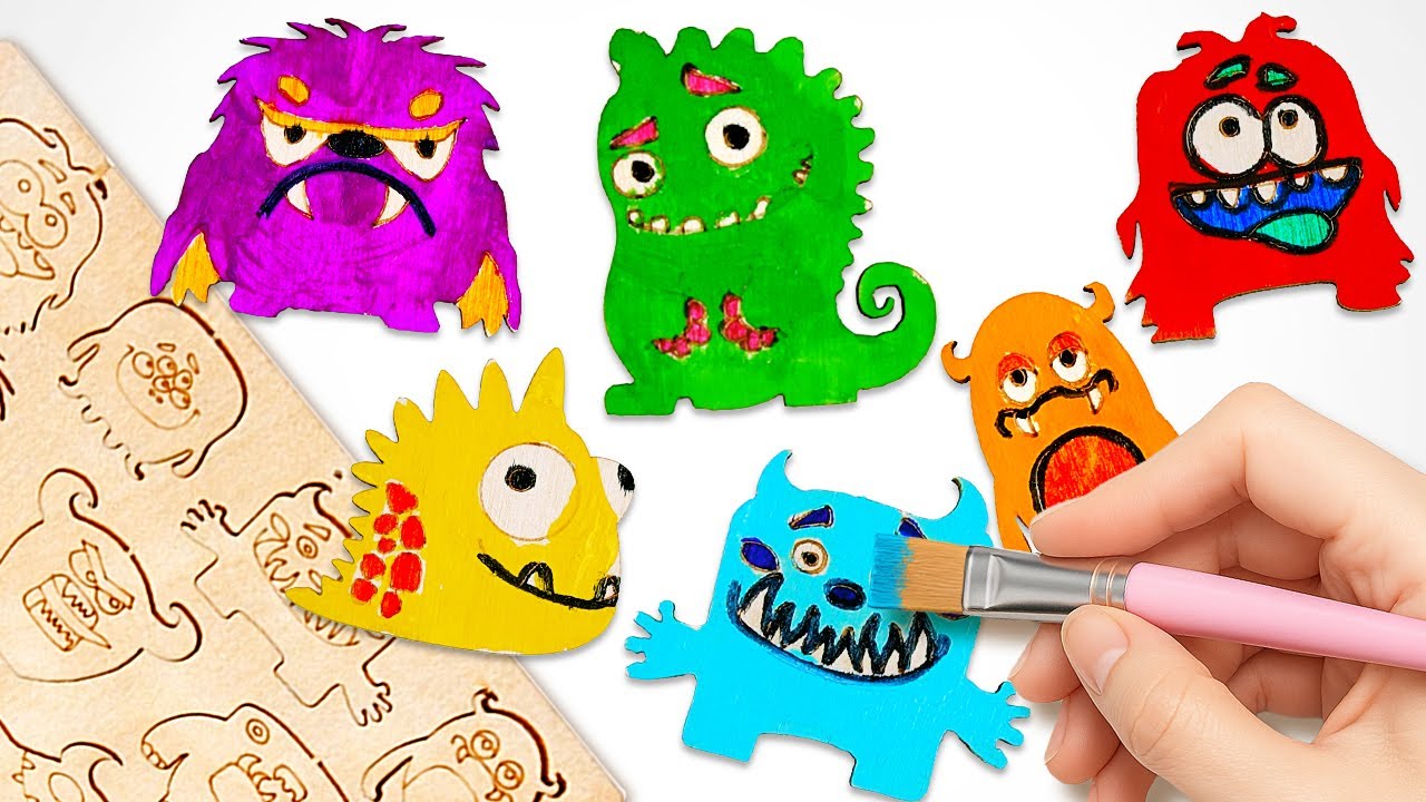 Halloween-Monster mit Activity Puzzle malen | Ein Video für Vorschul ...