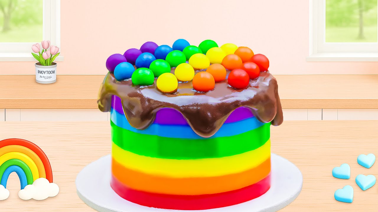 Magical Rainbow Cake 🌈Absolutely irresistible and adorable! | Yummy ...