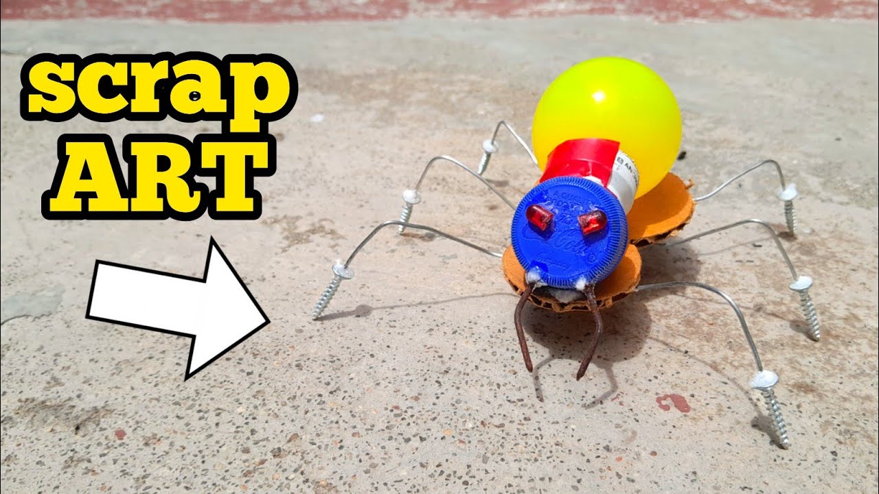 Unbelievable! I built a spider using only scrap materials #scrapart ...
