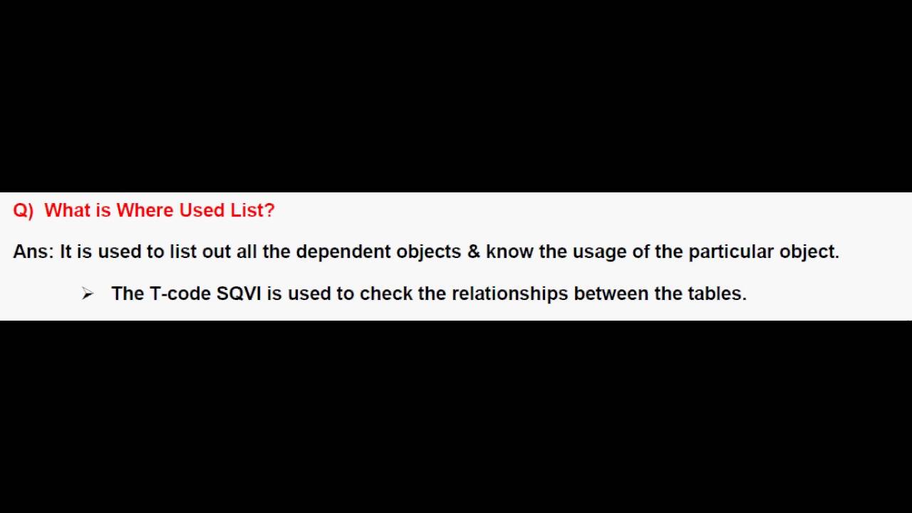 What is Where Used List - YouTube