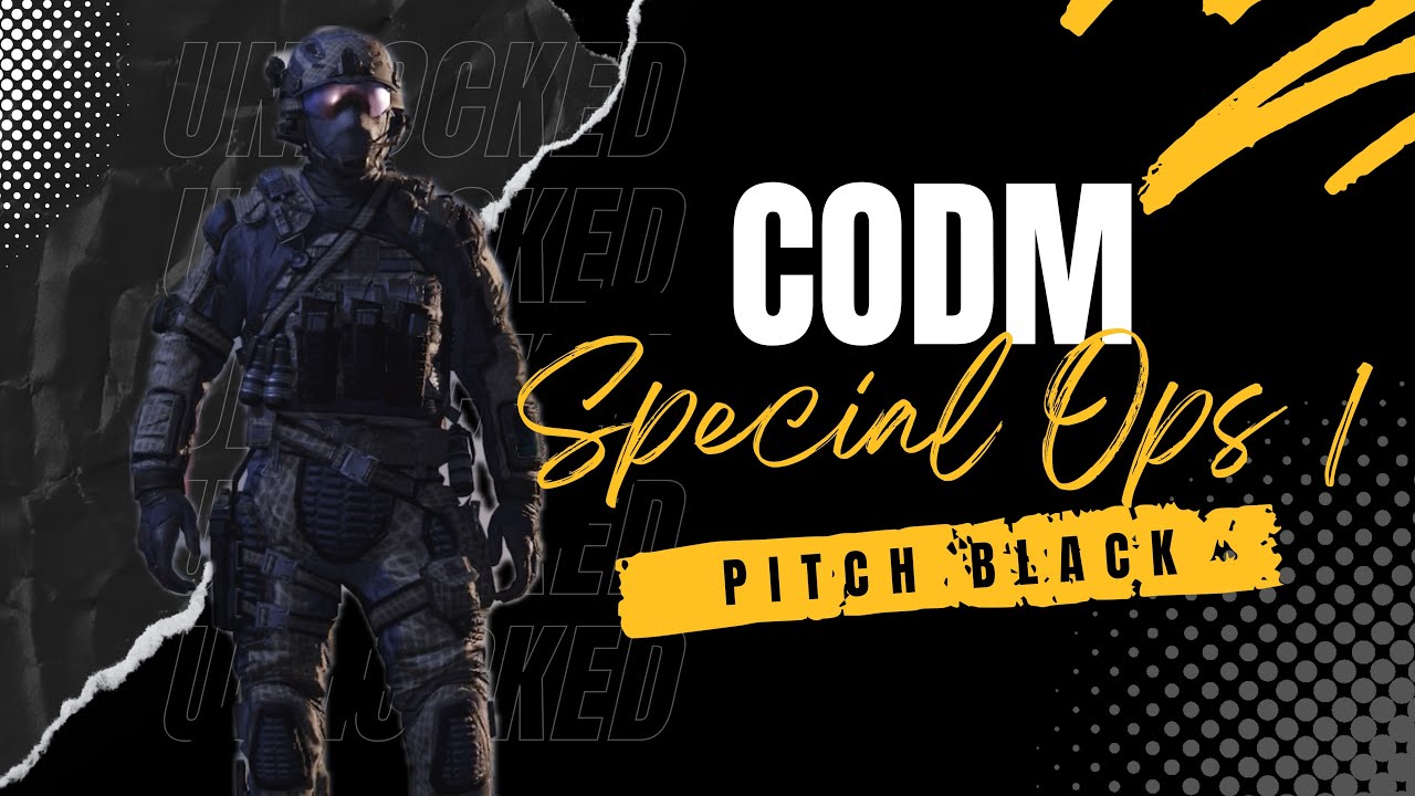 UNLOCKED SPECIAL OPS 1 PITCH BLACK CODM SOLDIER SKIN CALL OF DUTY ...