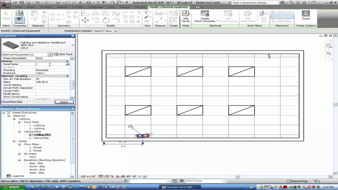 Simple Lighting Layout in Revit 2011 - YouTube