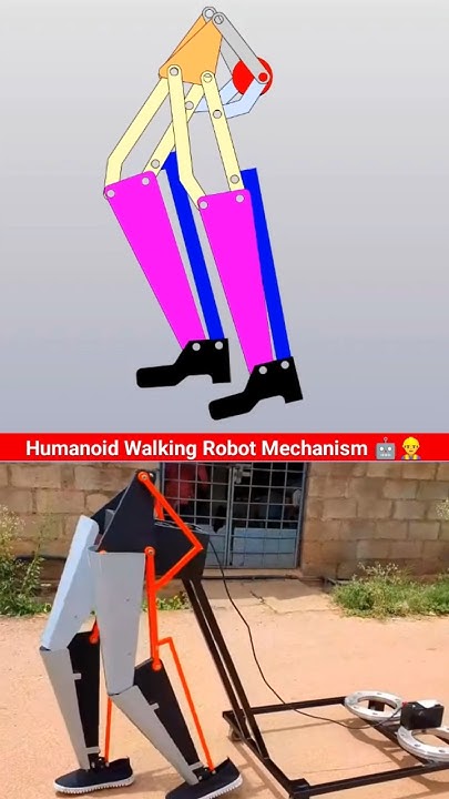 Humanoid Walking robot mechanism Animation 🤖👷‍♂️ #mechanical # ...