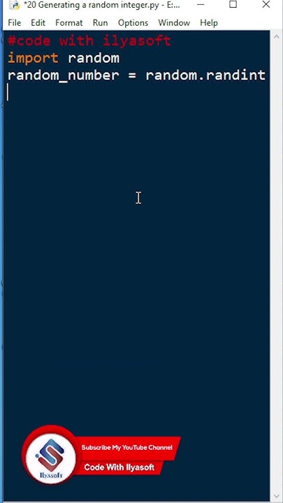 Generating a random integer #codewithilyasoft #python - YouTube