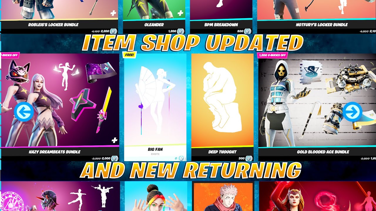 Updated and NEW Returning Item Shop (Marvel, WWE, Free Items, Locker ...