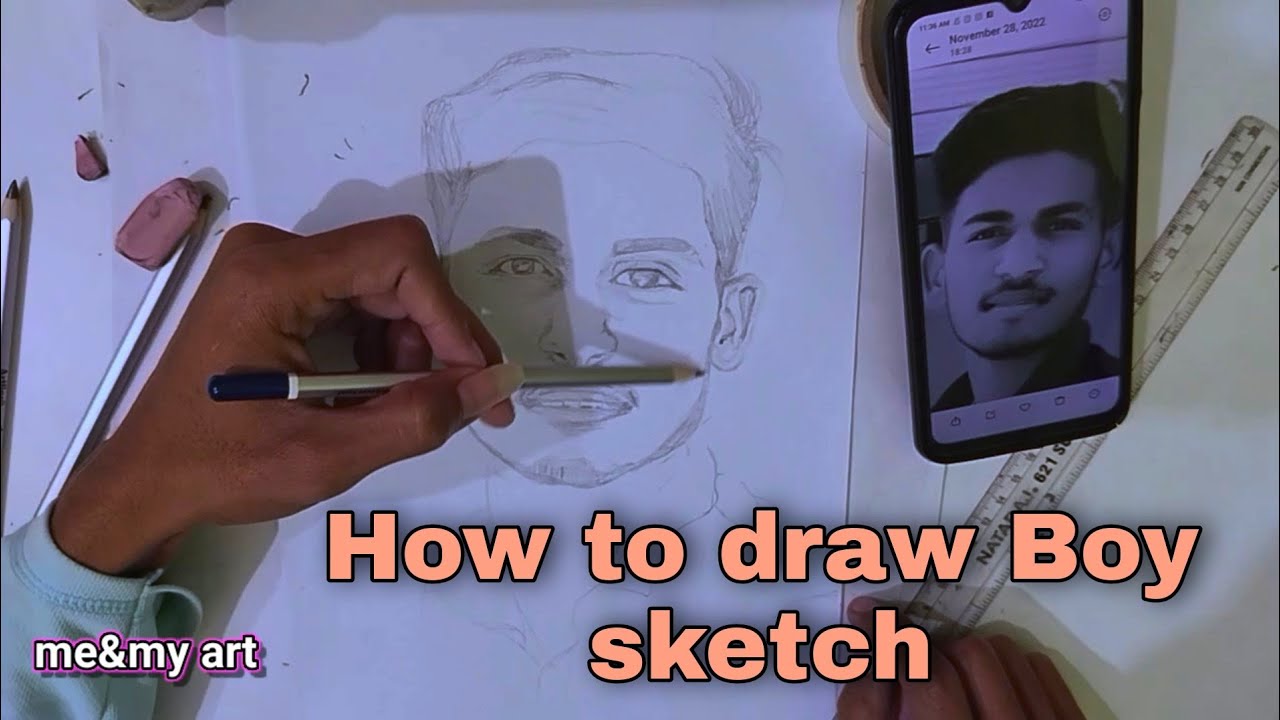 My second boy sketch// how to draw boy sketch //Step by step // me&my ...