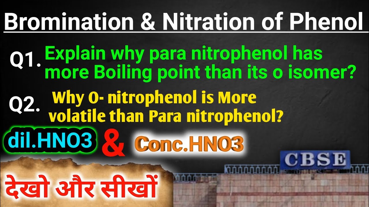 Alcohol Phenol Ether Most Important question|Phenol with dil.HNO3 ...