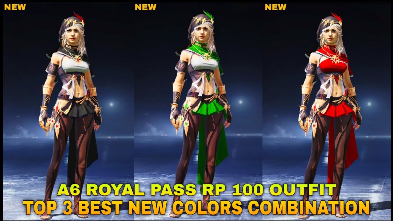New Royal Pass A6 100 Rp Outfit Best Color Combination - YouTube