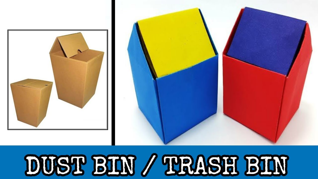 How To Make DIY Paddle Trash Bin With Cardboard | DIY Dust Bin at Home ...