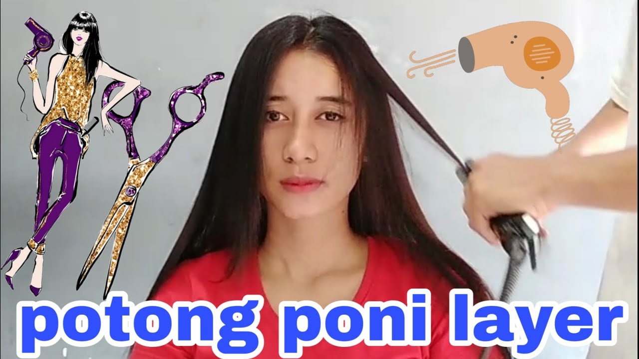 Potong poni layer shanggy - YouTube