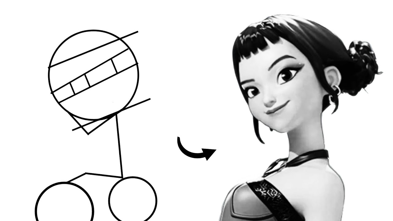 How To Draw Zoey form K-Pop Demon Hunter | Step by Step Tutorial - YouTube