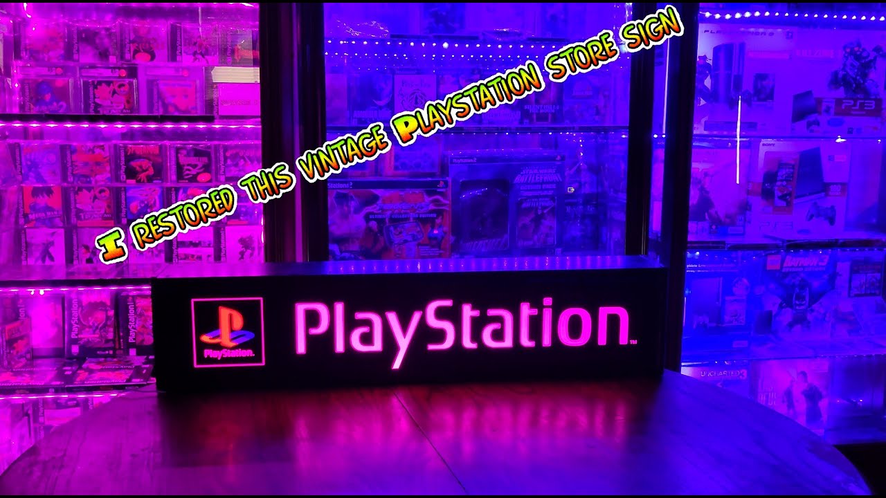 I restored this vintage PlayStation store sign - YouTube