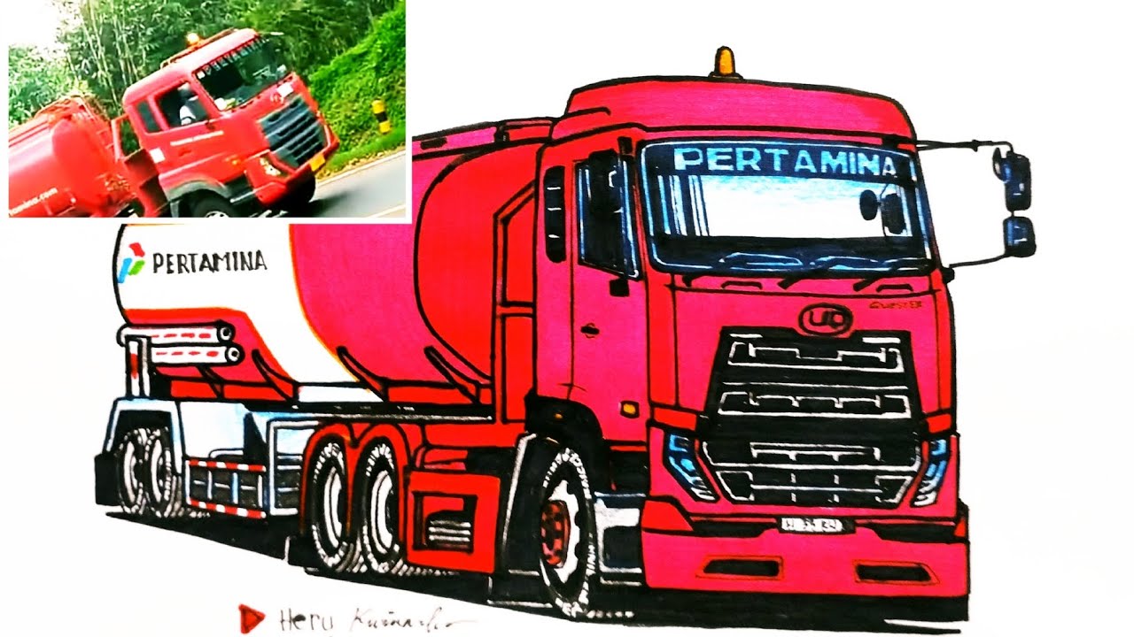 Truk tangki joged goyang - cara menggambar truk oleng - YouTube