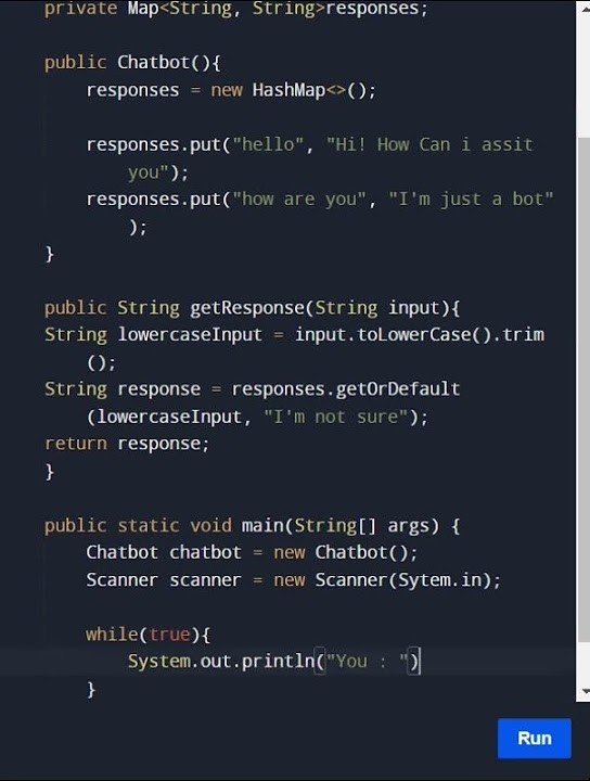 Chatbot Java Code Shorts Youtubeshorts Coding Java Programming Youtube