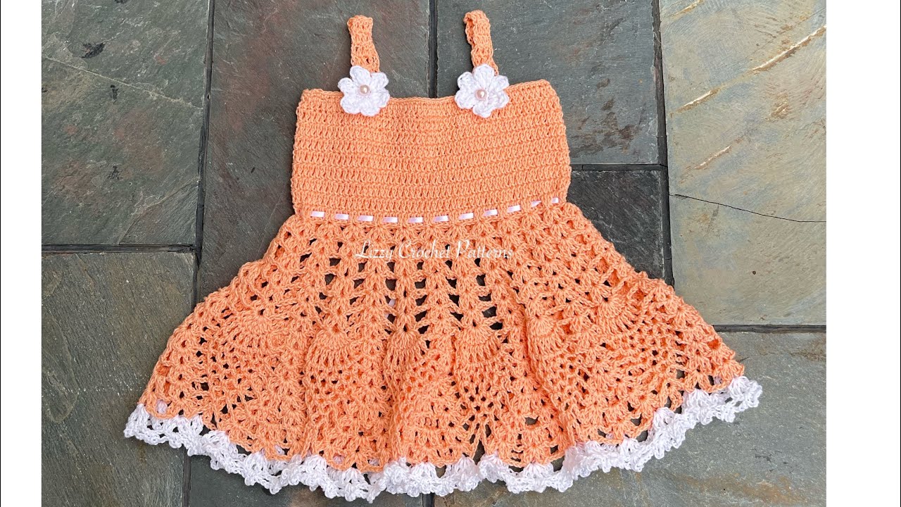 How to Crochet a Baby Dress all sizes step by step - YouTube