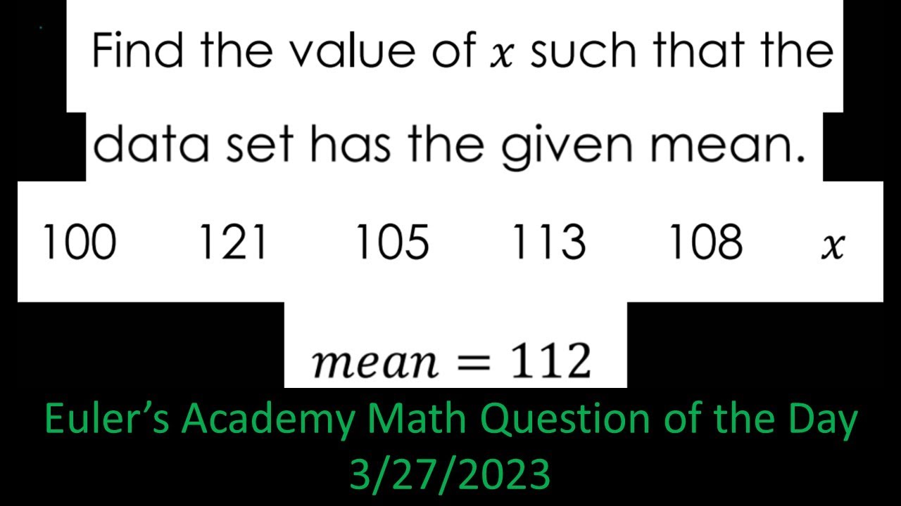 Math Question of the Day: March 27th, 2023 - YouTube