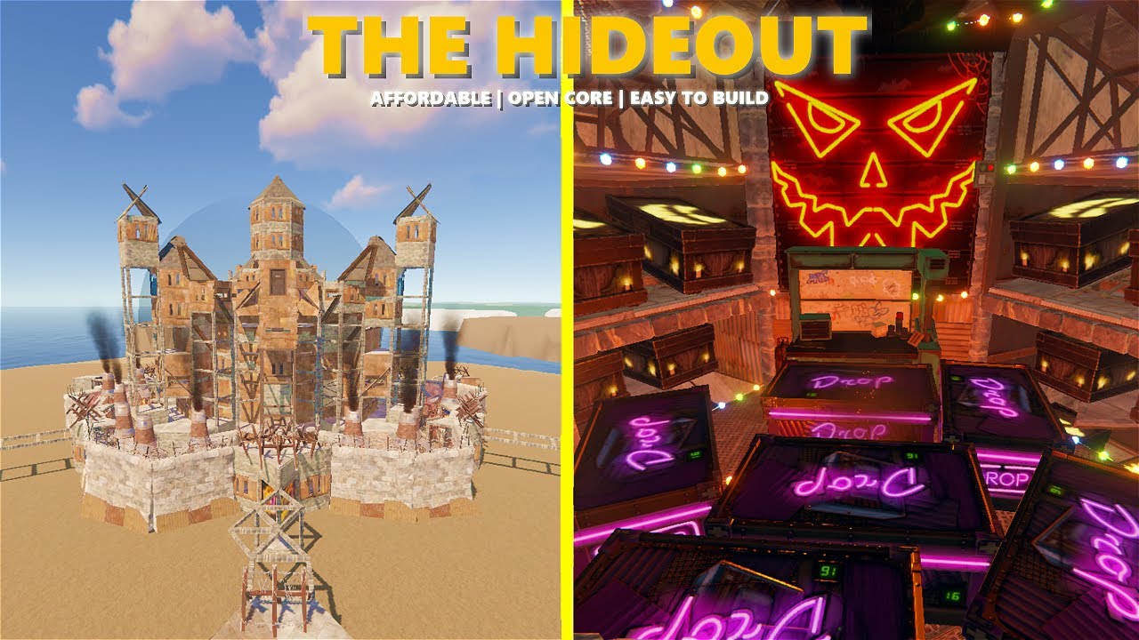 The Hideout - Unraidable Medium Group Base - 6-8 Man Rust Base Desing ...