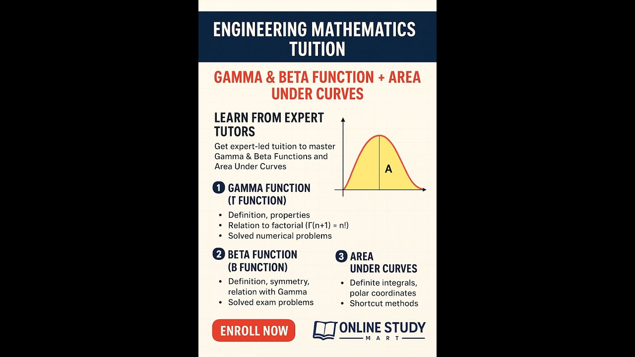 Engineering Mathematics Tuition Gamma Beta Function & Area Under Curves ...