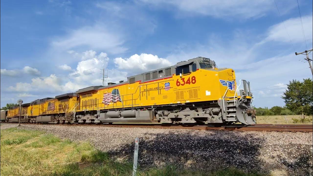 Southbound UP 6348/6781/6594, Rock/Aggregate Train, "Ennis Sub" Thornton, TX, 7-21-2022, DJI ...