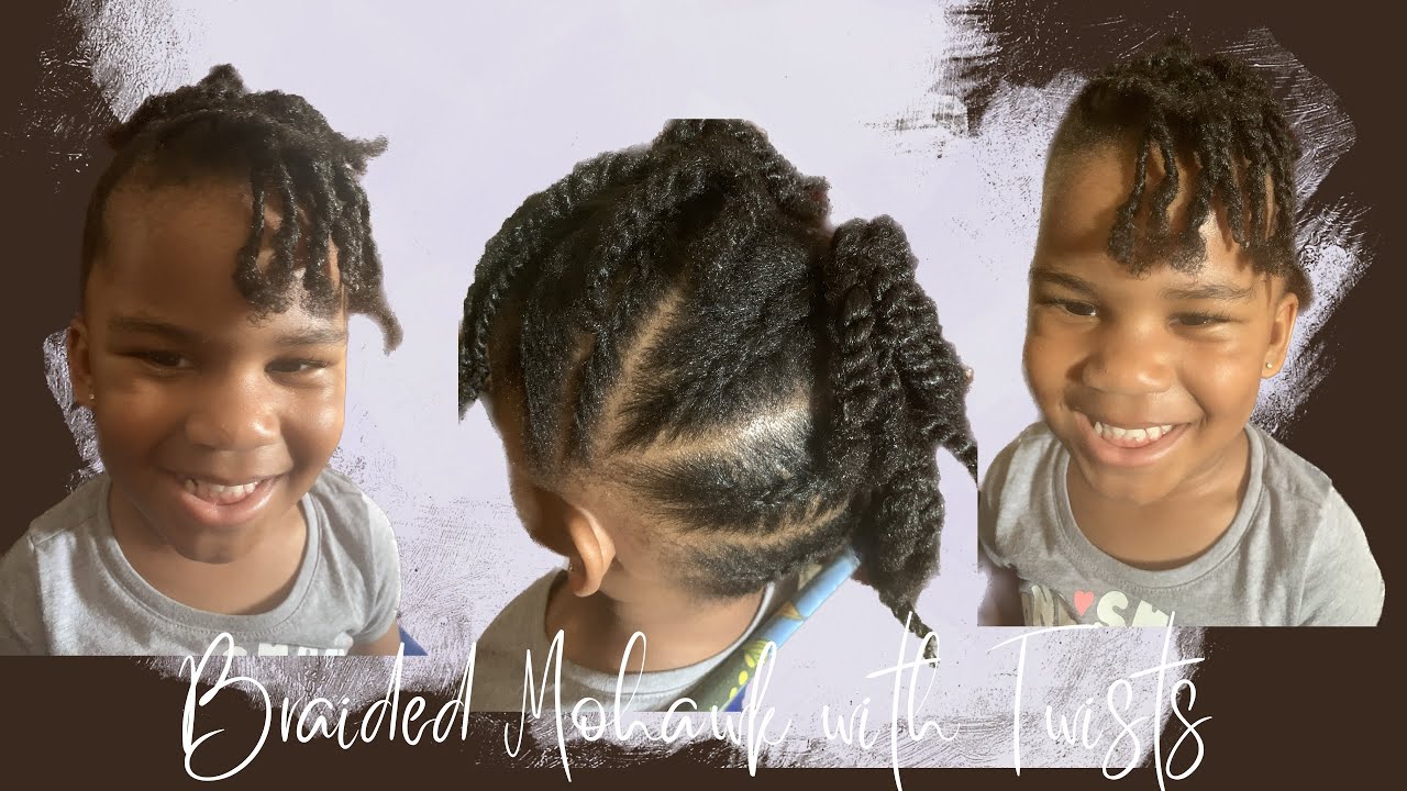BRAIDED MOHAWK WITH TWISTS ON TODDLER HAIR - YouTube