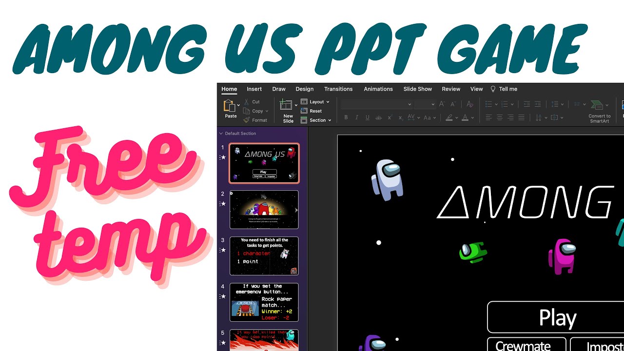 How to gamify your online class? Among us PPT Game 2024 #freeppt - YouTube