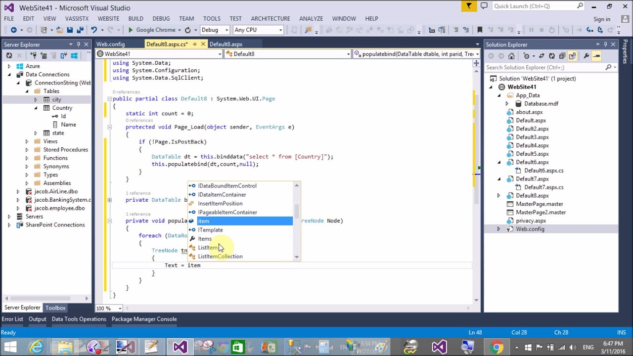 Bind Treeview With Country State And City Table In Aspnet C Youtube