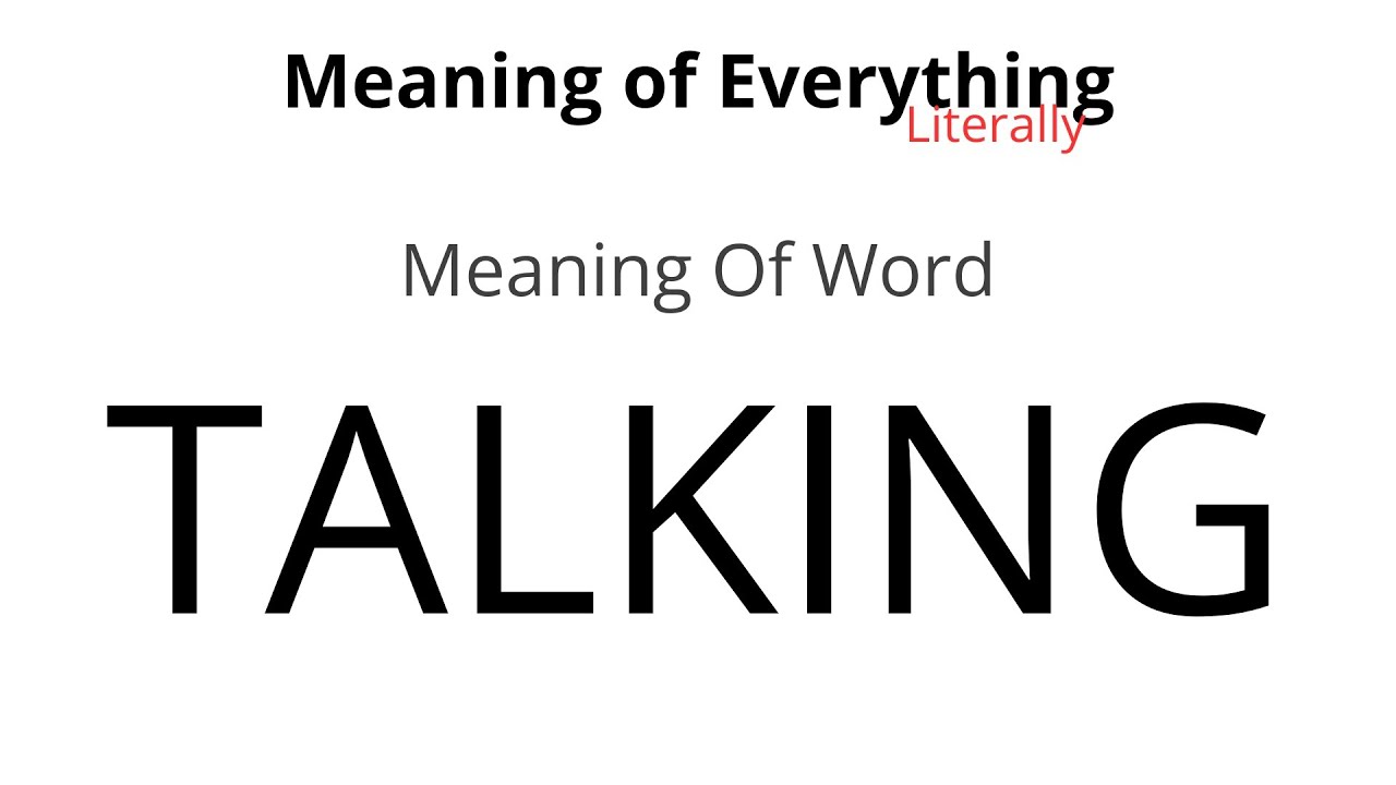 Meaning of Word - Talking Meaning - YouTube
