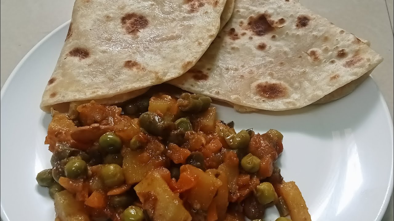 Matar Aloo Beans Carrot Mix Vegetables Sabji - YouTube