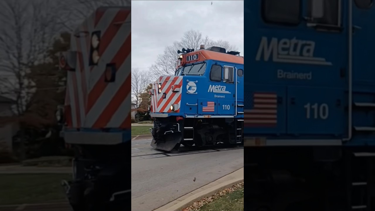 metra 110 crosses the west chicago dimonad capture - YouTube