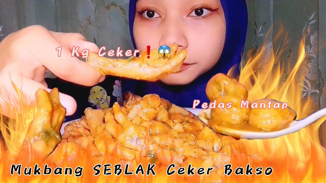 Mukbang Seblak Dengan 1 Kg Ceker ️ Super Pedas Dan Nikmat🥵 Mukbang