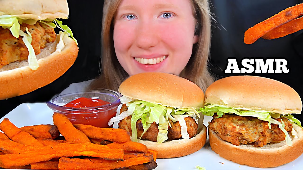 ASMR TUNA BURGERS MUKBANG EATING SOUNDS - YouTube