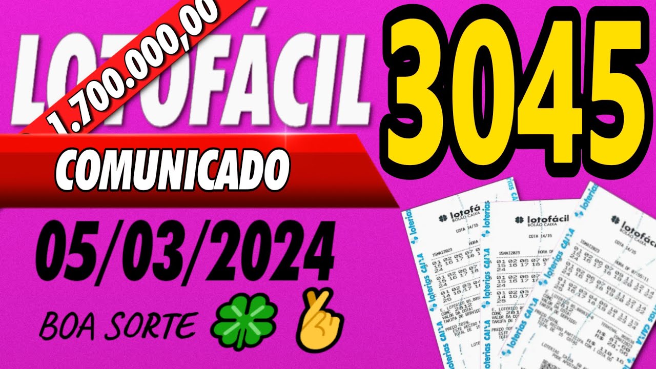 COMUNICADO!!! O Resultado da Lotofácil Concurso 3045 de Hoje - YouTube