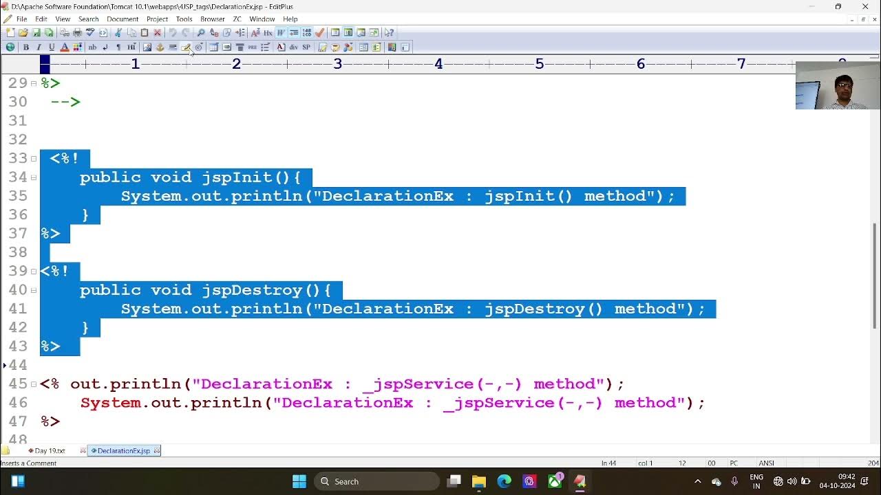 27 Can we define _jspService(-,-) in declaration tag of JSP? | JSP | Web application Tutorial ...