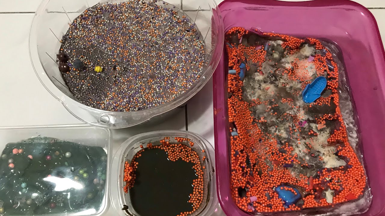 THROW SMELLY BIG SLIME MANY BEADS | GARBAGE SLIME | GOODBYE SLIME!! 🥺🥺 ...